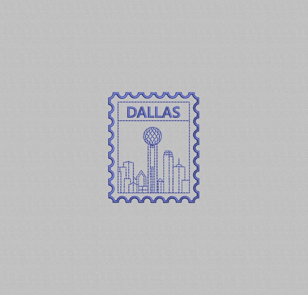 Dallas City USA Stamp Embroidery Design: 4 Sizes (digital File) - Etsy