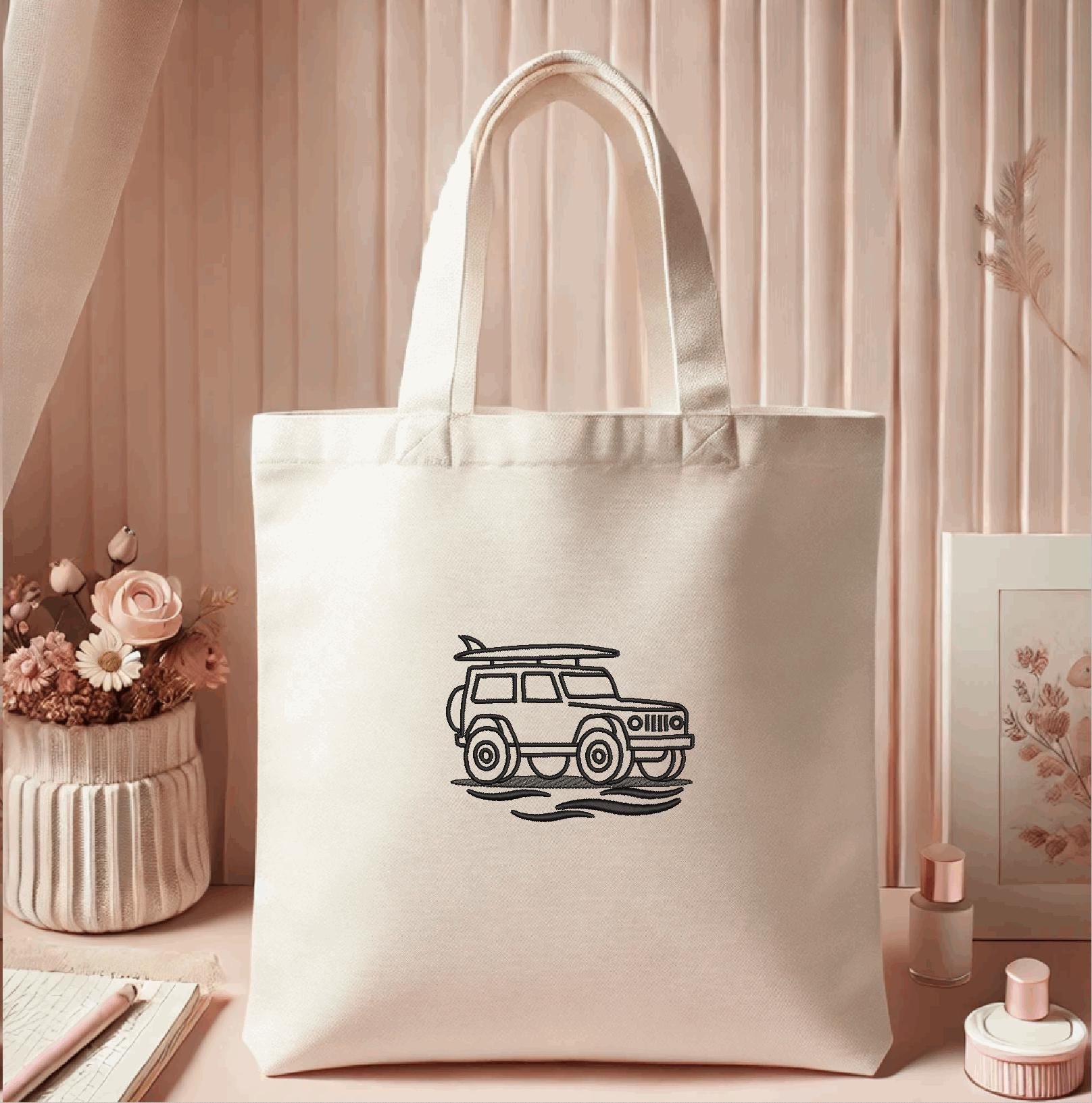 Surf Car Embroidery Design: Summer Beach Vibes (digital Download, 4 ...