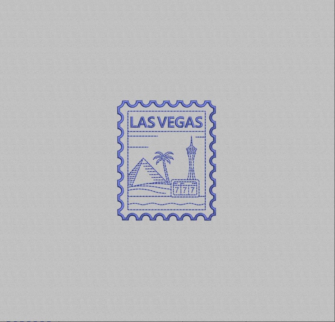 Las Vegas Embroidery Design: Nevada State Stamp Digital File (instant ...