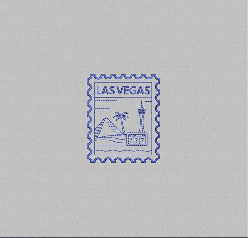 Las Vegas Embroidery Design: Nevada State Stamp Digital File (instant ...