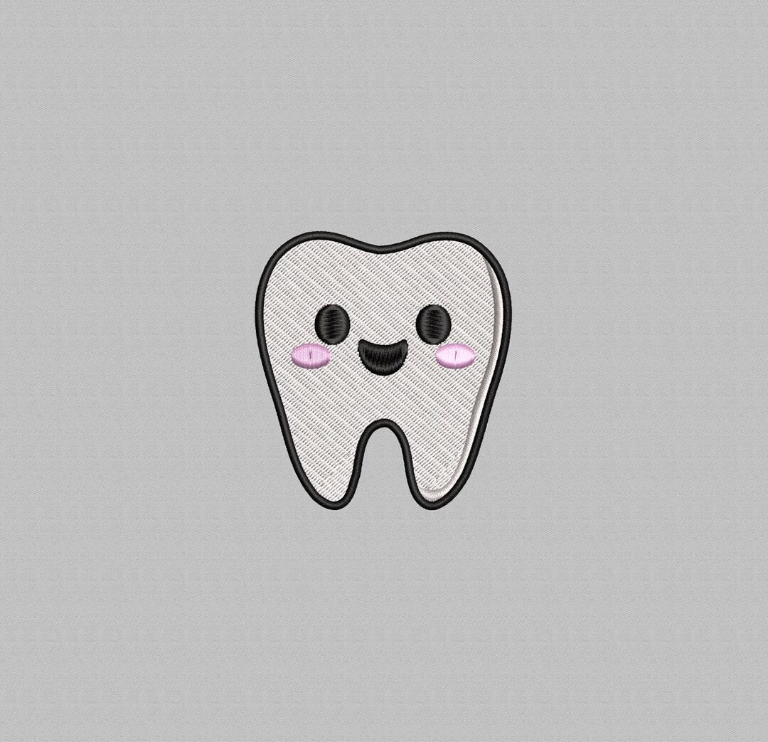 Tooth Embroidery Design, Tooth Mini Embroidery File, Teeth Embroidery ...