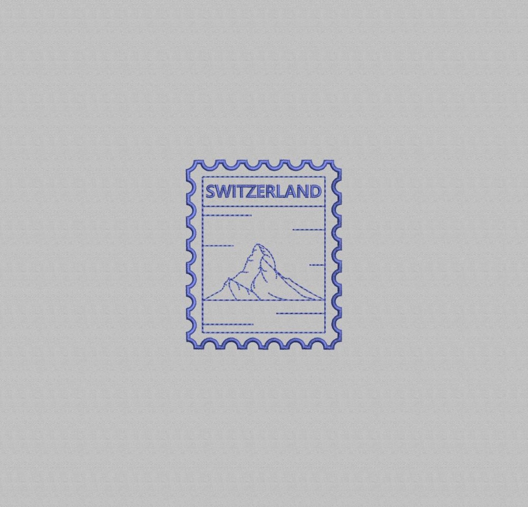 Switzerland Stamp Embroidery Design: Switzerland Travel Souvenir ...