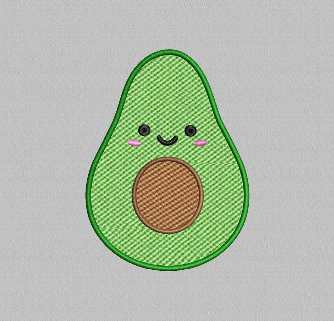 Funny Avocado Machine Embroidery Designs, Kawaii Avocado Embroidery ...