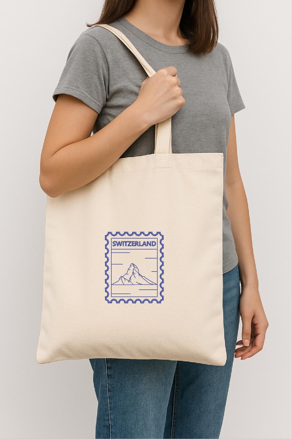 Switzerland Stamp Embroidery Design: Switzerland Travel Souvenir ...