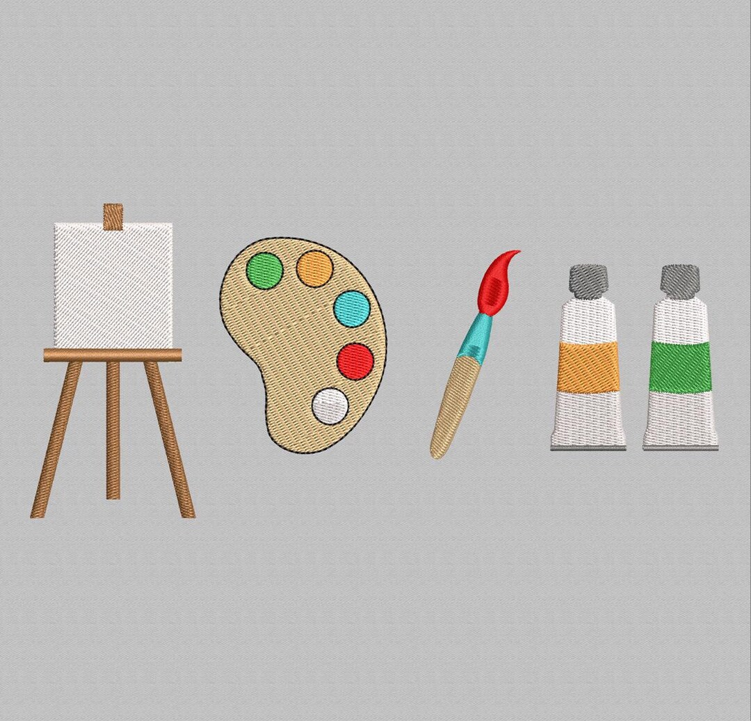 Painter Artist Tools Embroidery Design, Art of Painting (instant ...