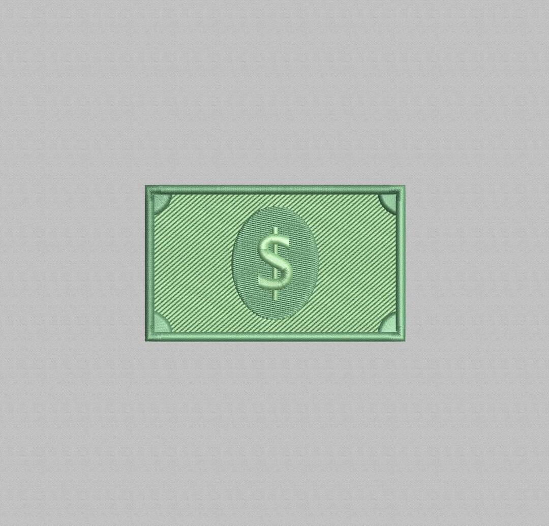 Dollar Embroidery Design, Mini Dollar Machine Embroidery Designs, Cash ...