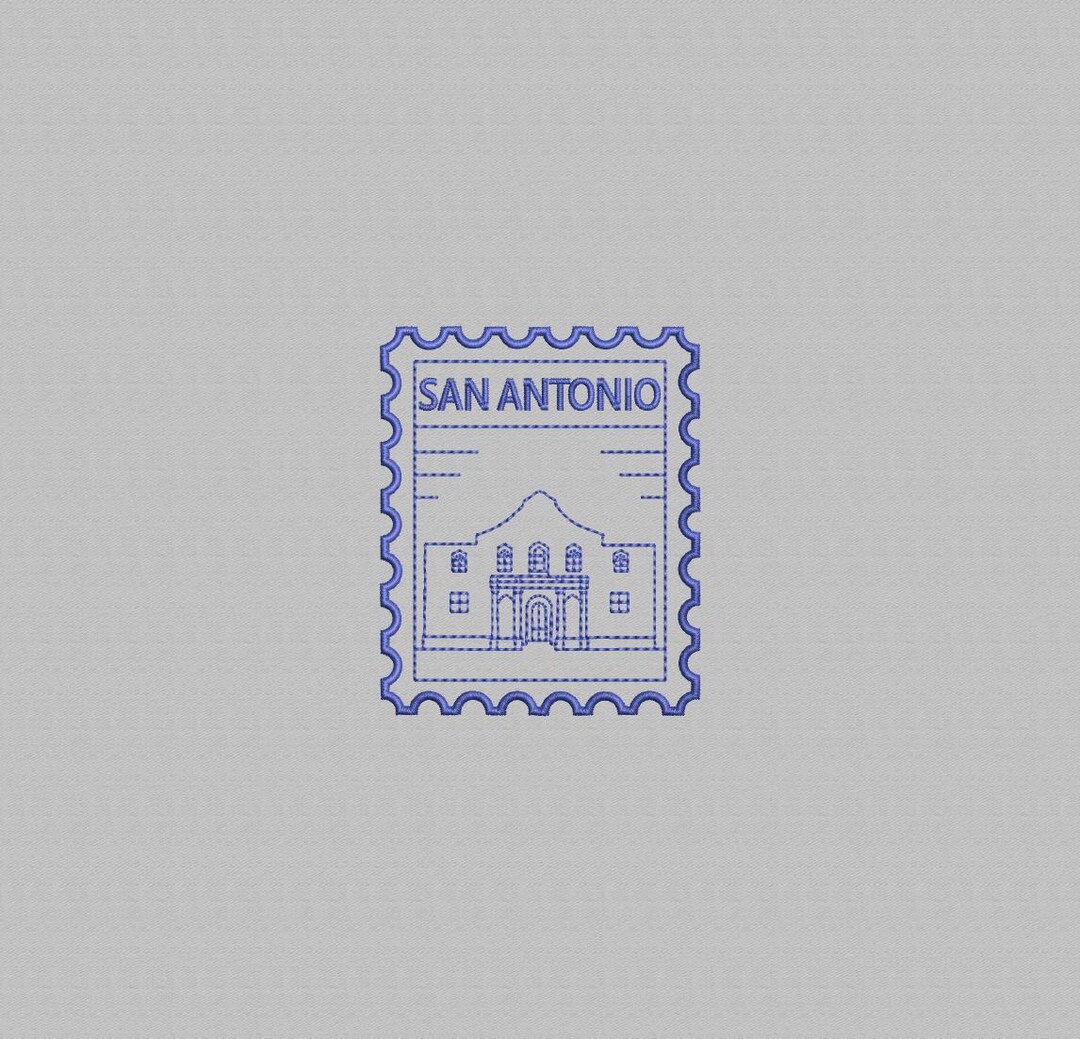 San Antonio Stamp Embroidery Design: the Alamo Postage(digital File, 4 ...