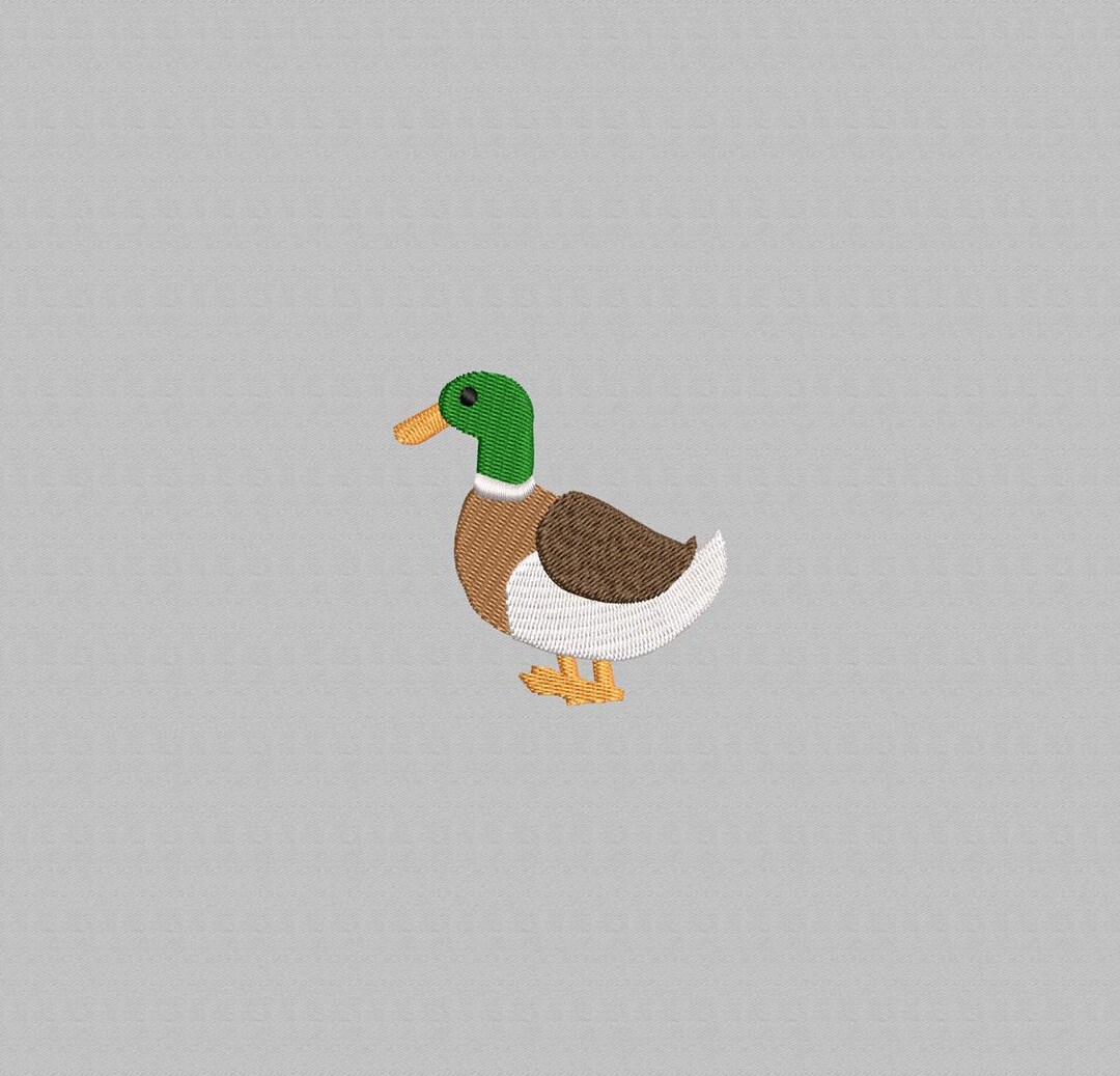 Mallard Duck Embroidery Design, Mini Duck Embroidery. Animal Design ...