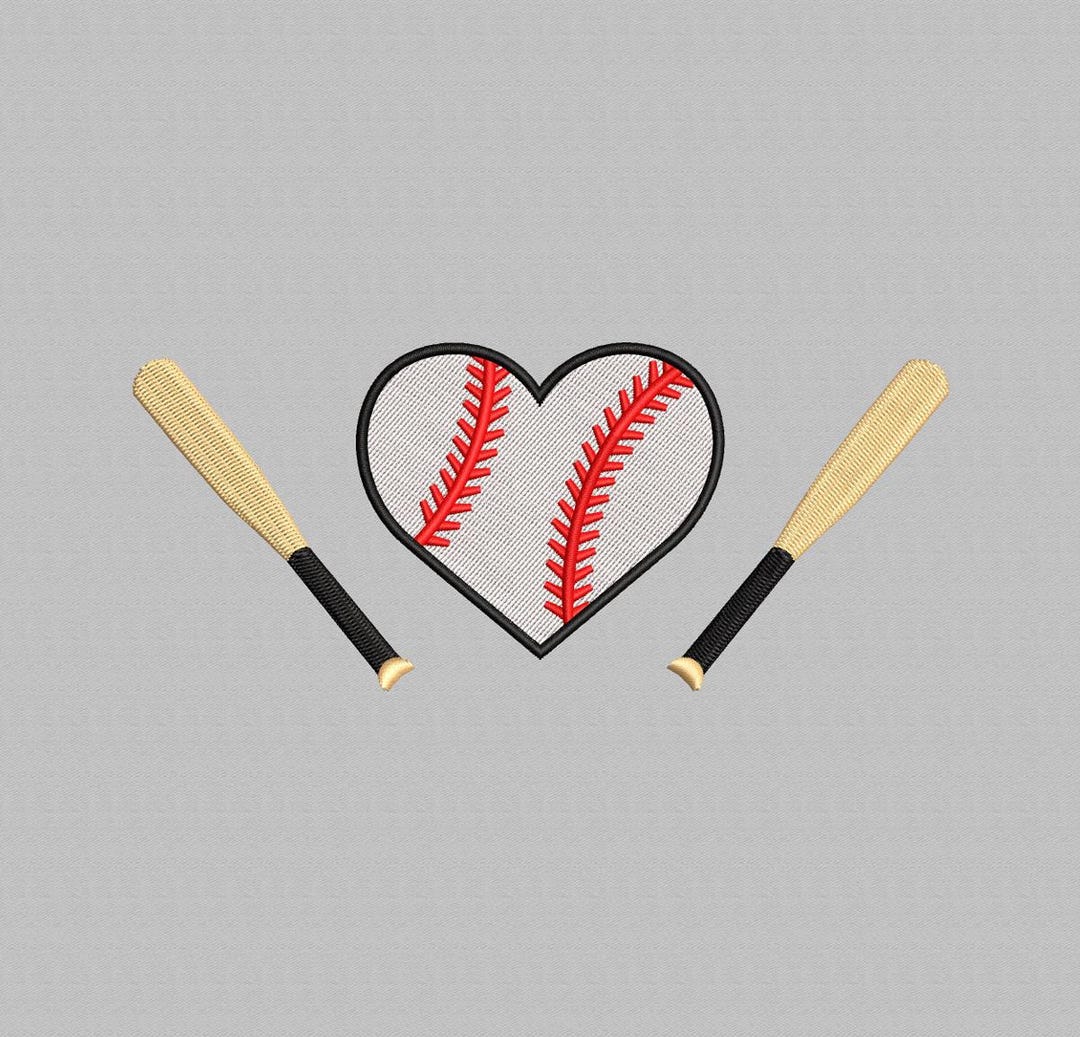 Baseball Heart Embroidery Design, Sports Love (4 Sizes) (instant ...