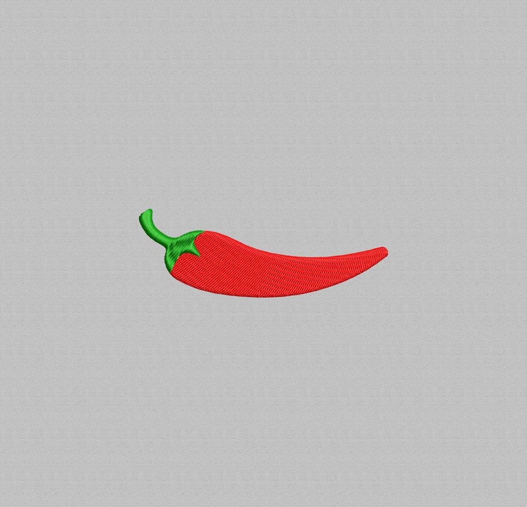 Spicy Red Chili Pepper Embroidery Design (digital File) - Etsy