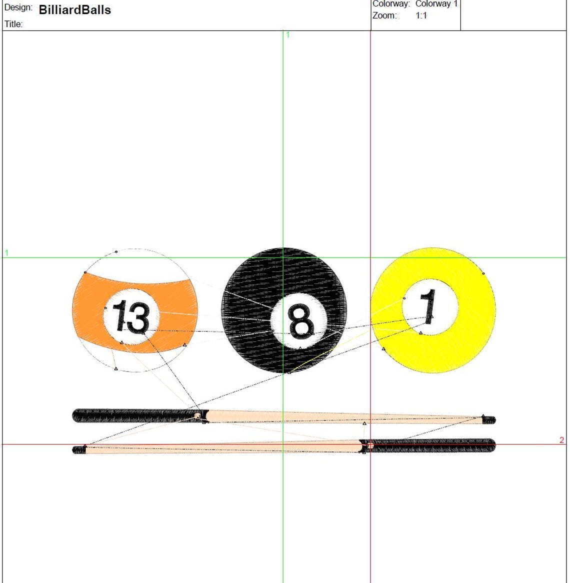 Billiard Balls Embroidery Design: Pool & Cue Sticks (digital File, 4 ...