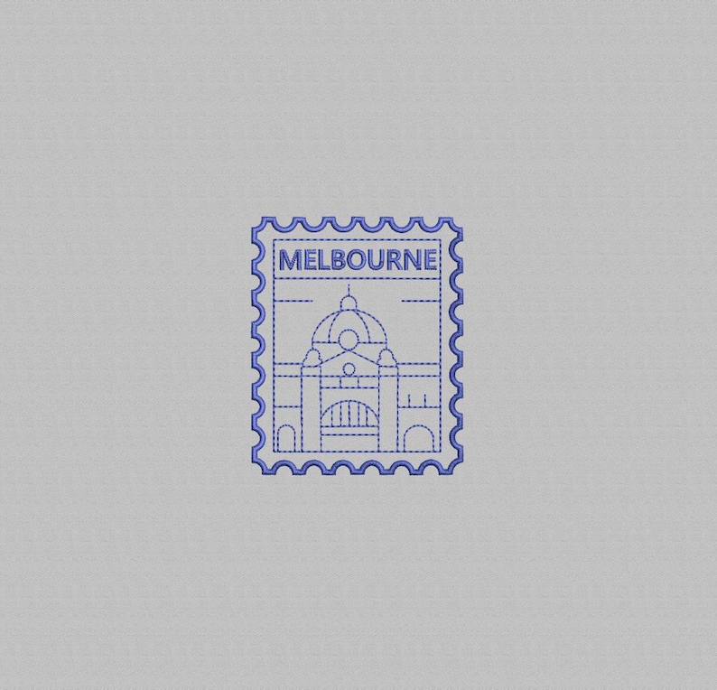 Melbourne Stamp Embroidery Design: Australia Postage, 4 Sizes (digital ...