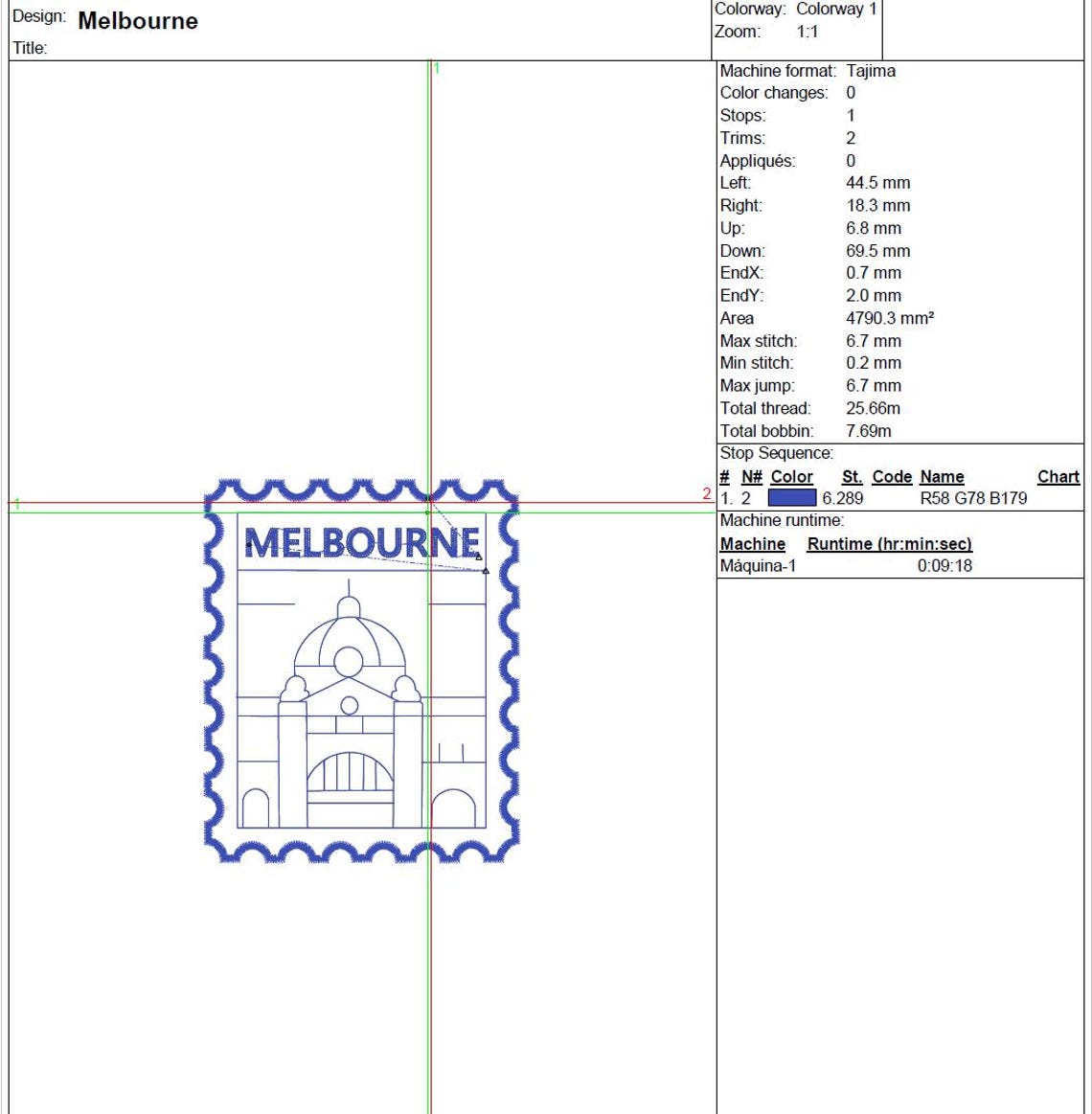 Melbourne Stamp Embroidery Design: Australia Postage, 4 Sizes (digital ...