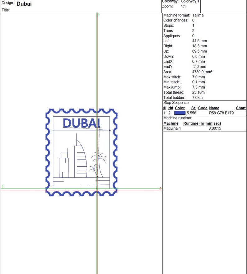 Dubai Stamp Embroidery Design: UAE Postage, 4 Sizes (digital File) - Etsy