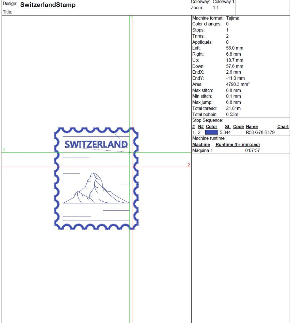 Switzerland Stamp Embroidery Design: Switzerland Travel Souvenir ...