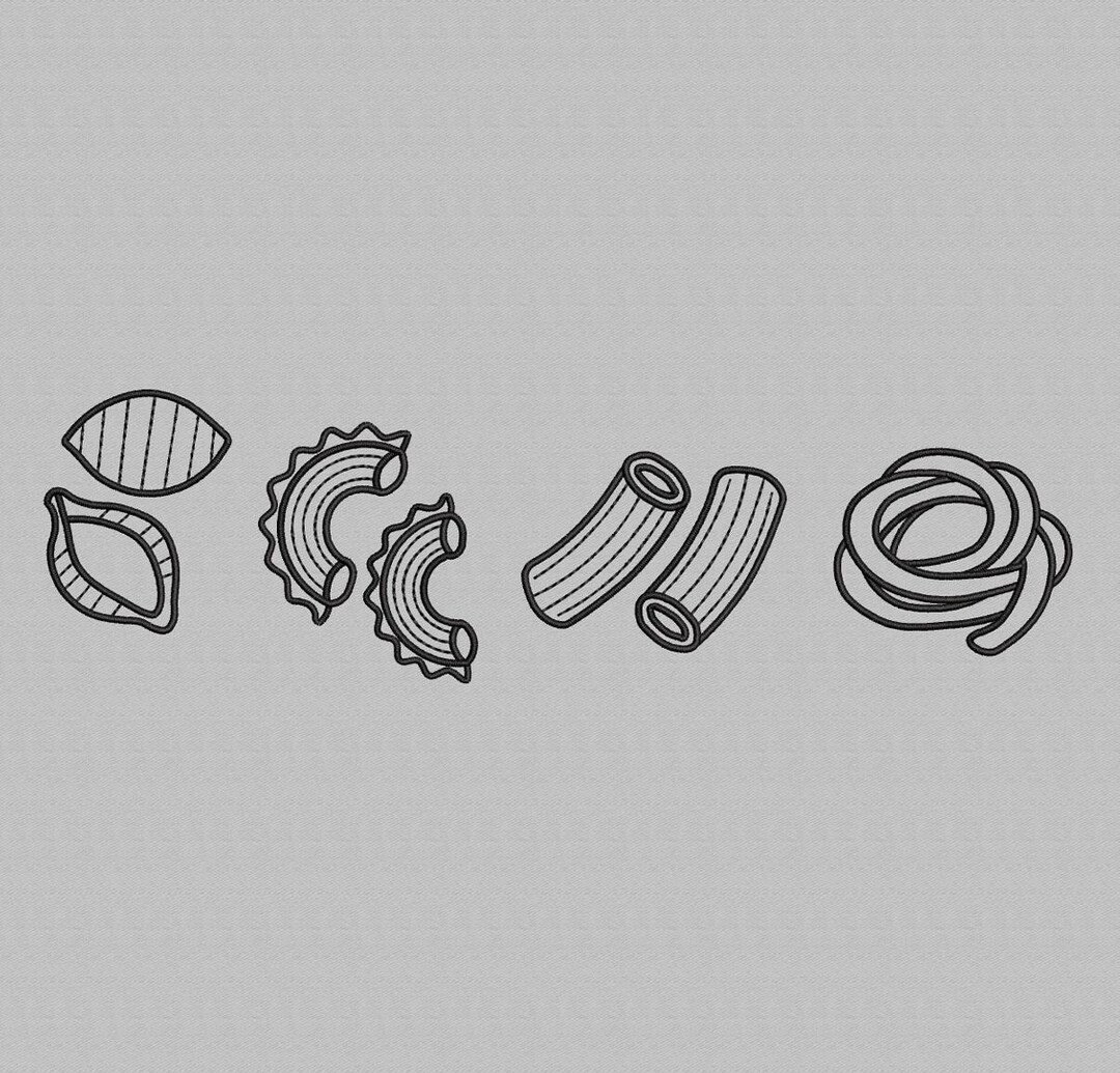 Pasta Machine Embroidery Design: Italian Food Pattern (instant Download ...