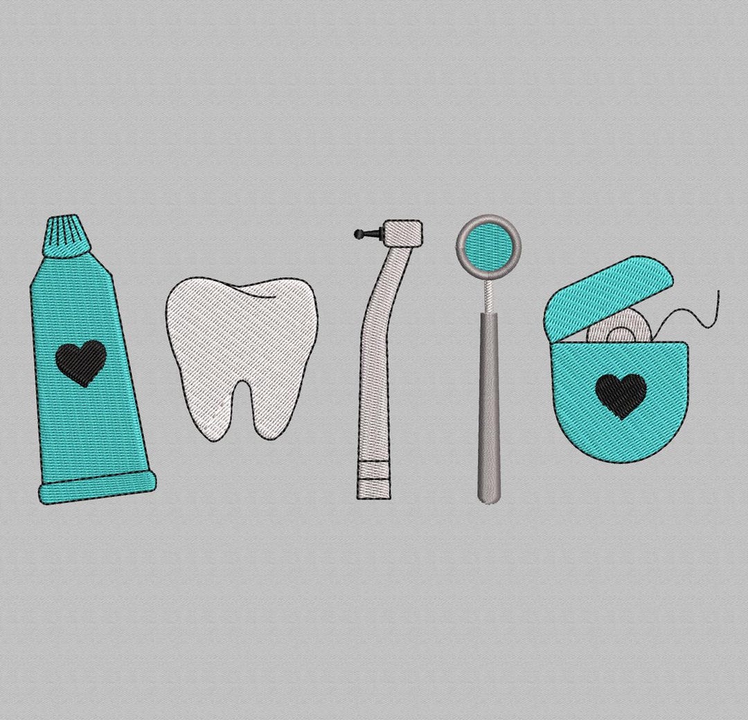 Dental Embroidery Design, Dentist Icons Embroidery Design, Orthodontist ...