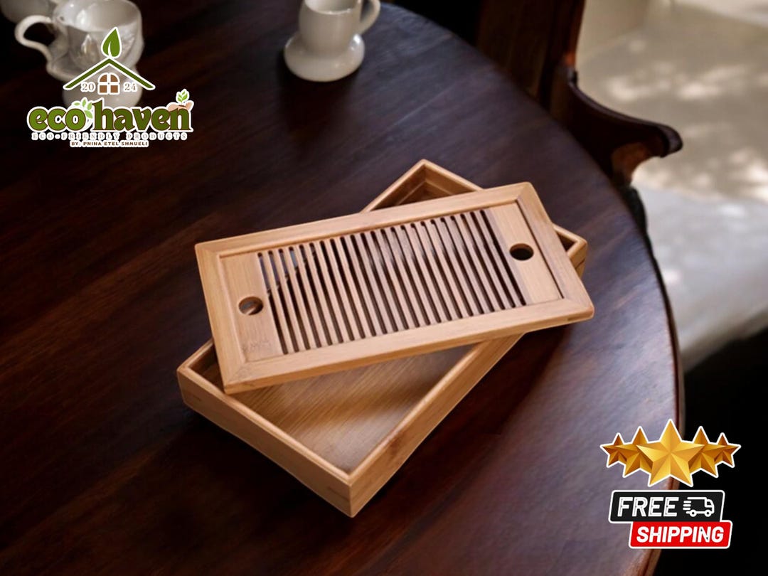 Bamboo Tea Tray | Vintage-style Solid Tea Board | Traditional Tea ...
