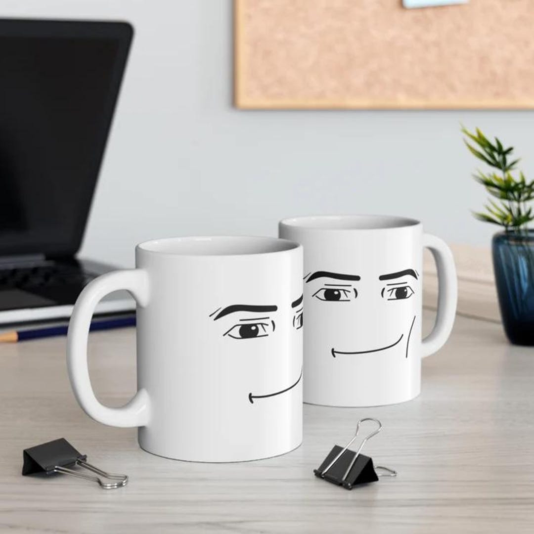 Roblox Man Face Mug Double Sided Ceramic Mug Gamer Roblox Face Mug ...