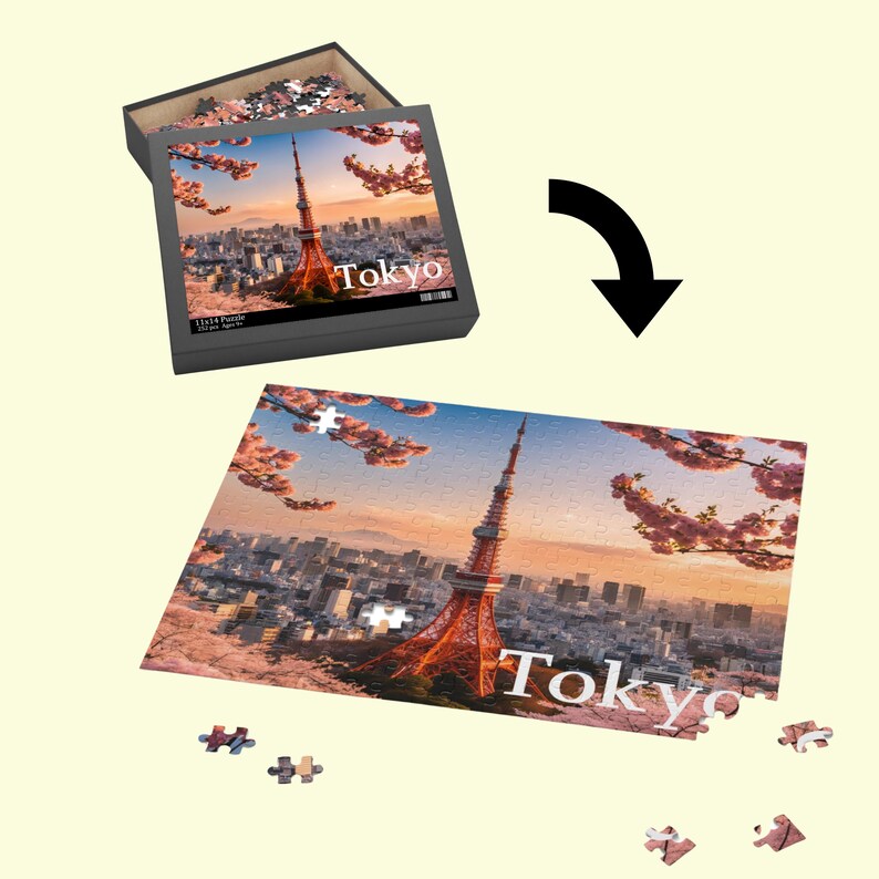 Japanese Tokyo Cherry Blossom Puzzle, Scenic Tokyo Puzzle, 120/252/500 ...