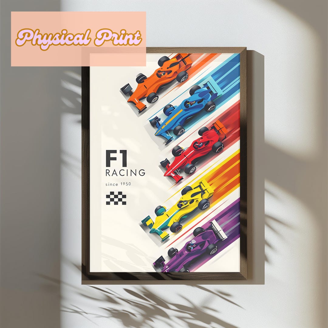 F1 Wall Art, Formula 1 Art Print, F1 Race Track Wall Art, F1 Circuit ...