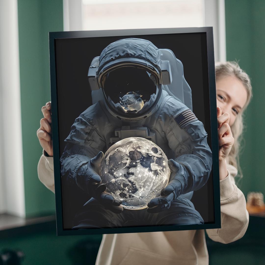 Outer Space Artwork, Space Themed Wall Decor, Astronaut Print, Universe ...