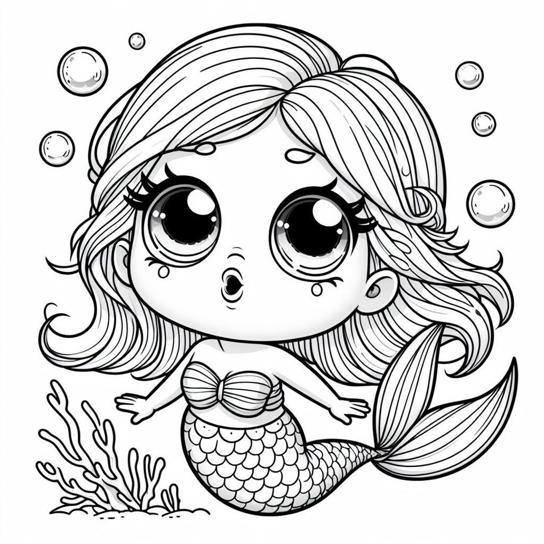 Hilarious Mermaids - #16-20 - Coloring Pages (5 Pages) - Etsy