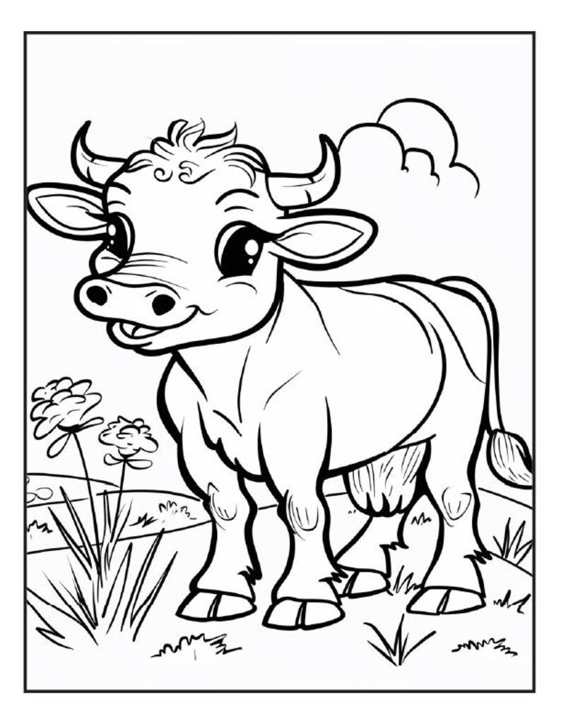 Cute Cows - #6-10 - Coloring Pages (5 Pages) - Etsy