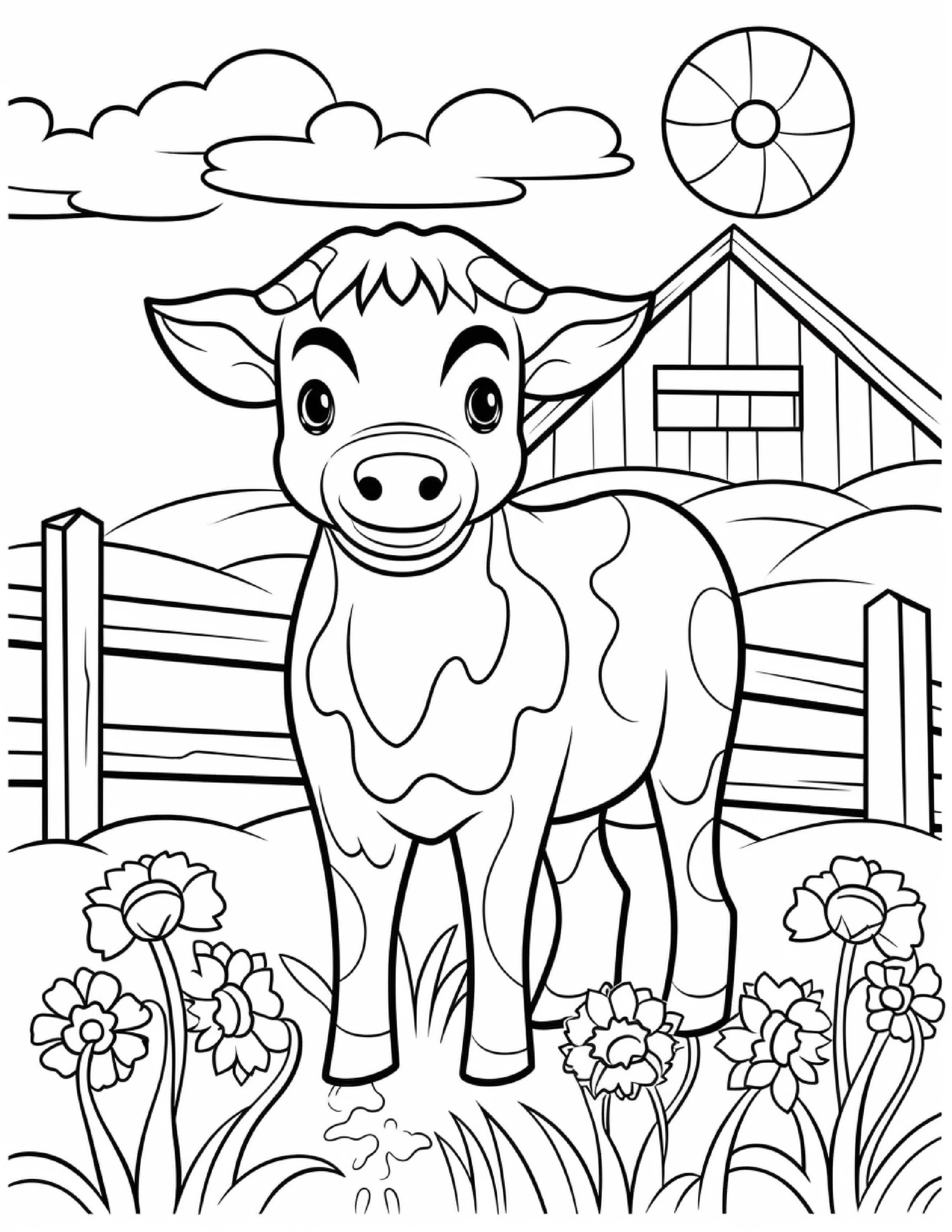 Cute Farm Animals - #26-30 - Coloring Pages (5 Pages) - Etsy