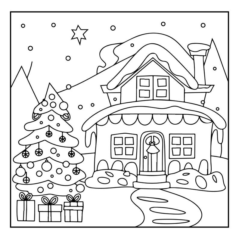 Bold & Easy - Cozy Christmas - #36-40 - Coloring Pages (5 Pages) - Etsy