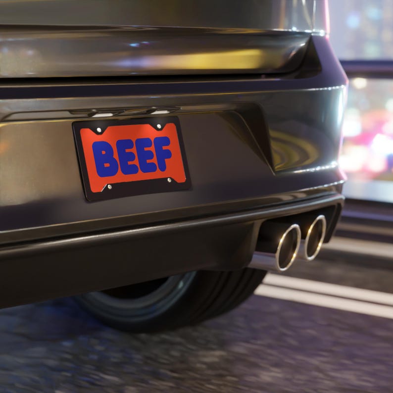 BEEF Graphic Vanity Plate | Retro Bold Lettering License Plate - Etsy
