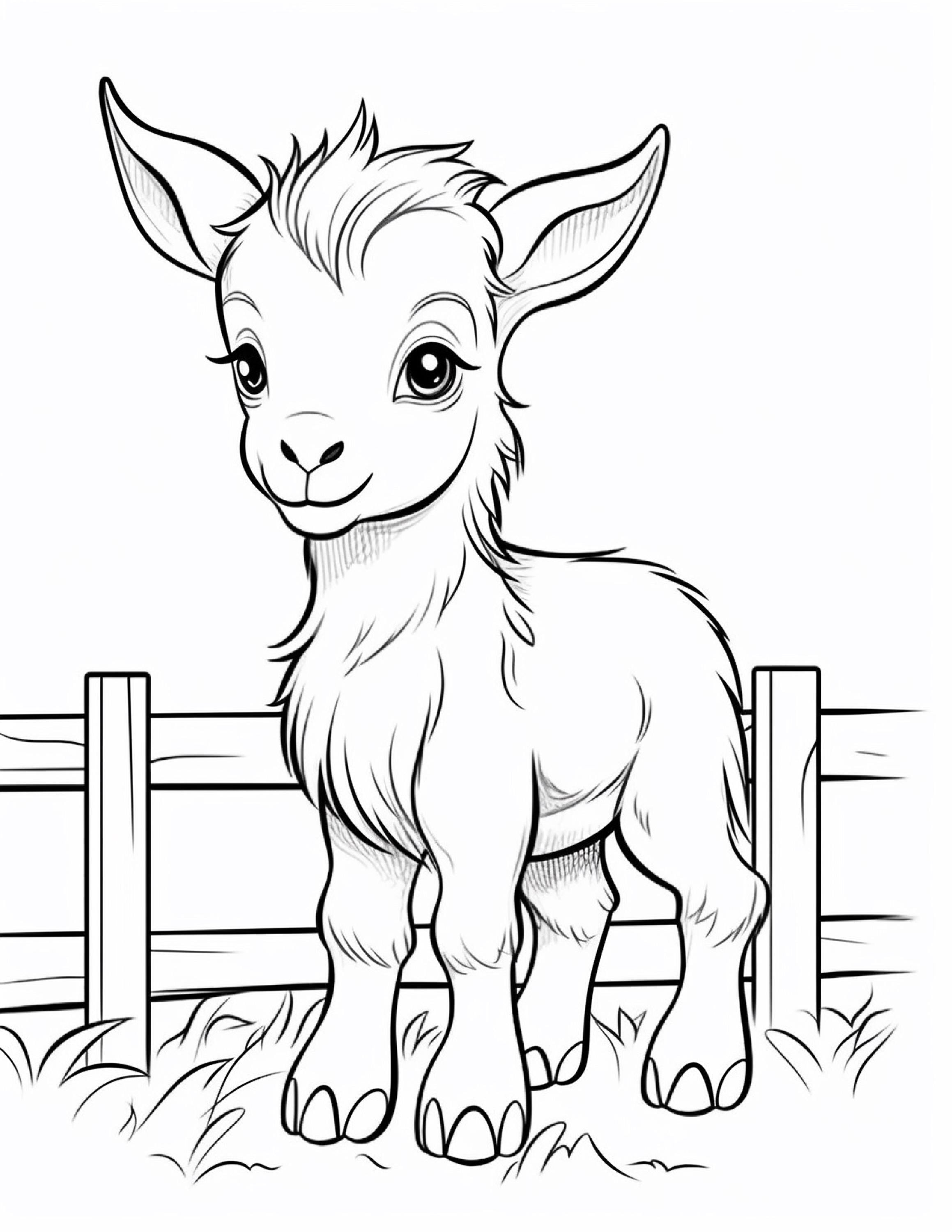 Cute Farm Animals - #21-25 - Coloring Pages (5 Pages) - Etsy
