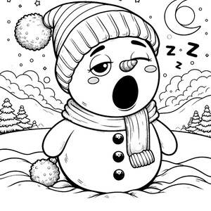 Silly Snowman - #26-30 - Coloring Pages (5 Pages) - Etsy