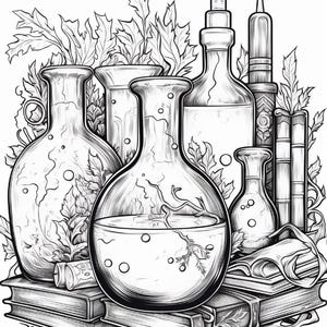 Magical Potions & Spells - #21-25 - Coloring Pages (5 Pages) - Etsy