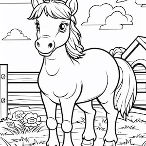 Cute Farm Animals - #81-85 - Coloring Pages (5 Pages) - Etsy