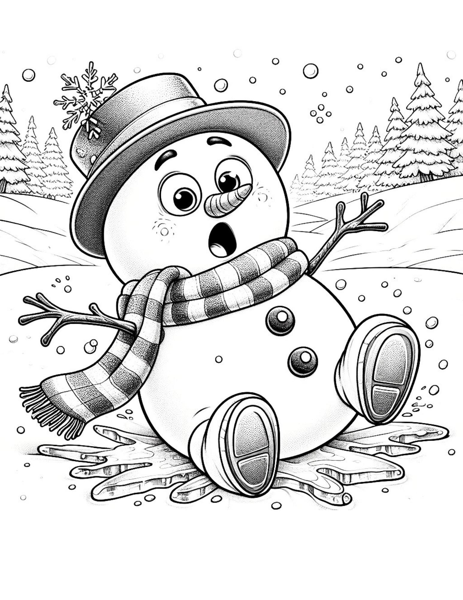 Silly Snowman - #1-5 - Coloring Pages (5 Pages) - Etsy