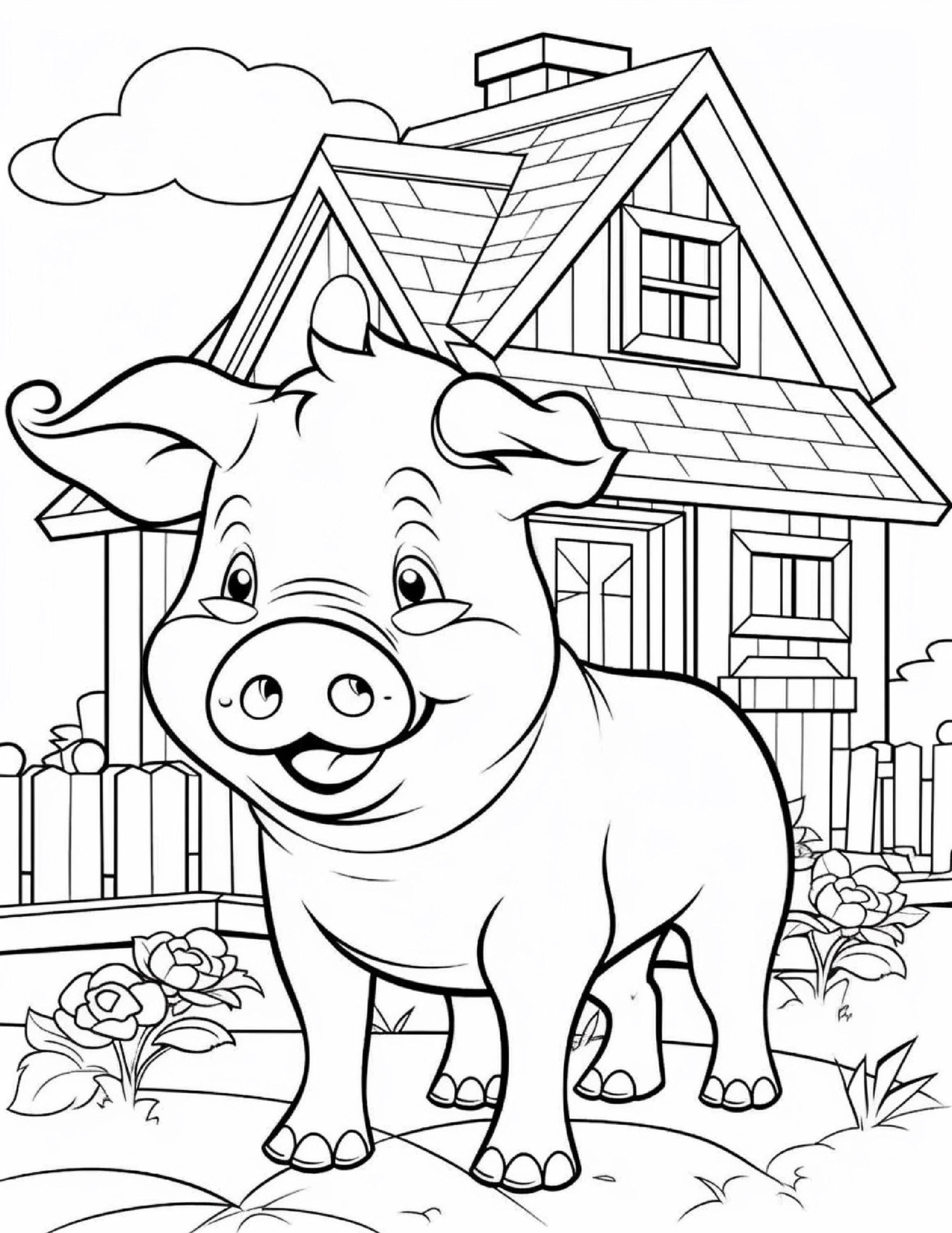 Cute Farm Animals - #46-50 - Coloring Pages (5 Pages) - Etsy