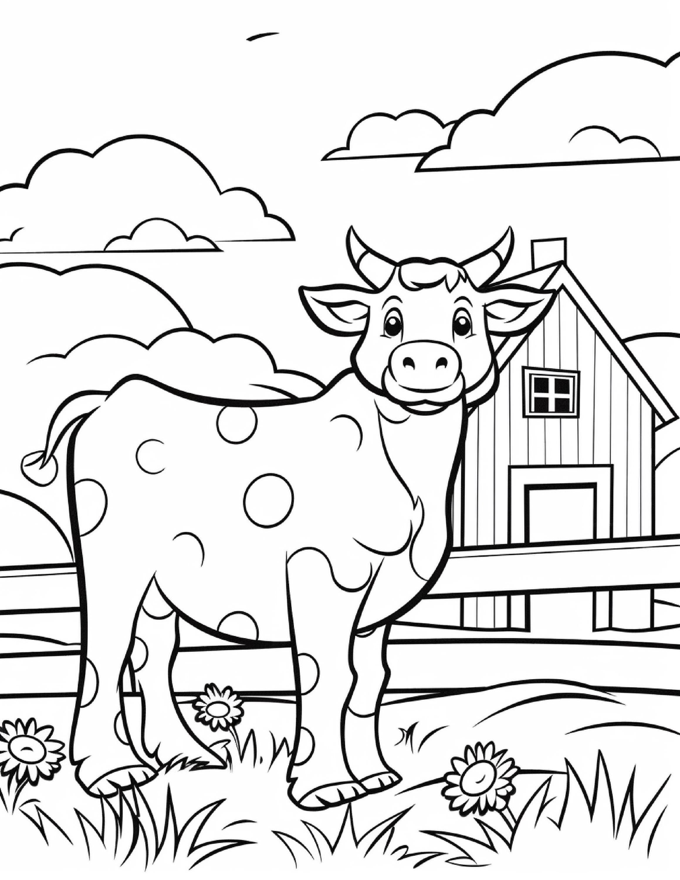 Cute Farm Animals - #46-50 - Coloring Pages (5 Pages) - Etsy
