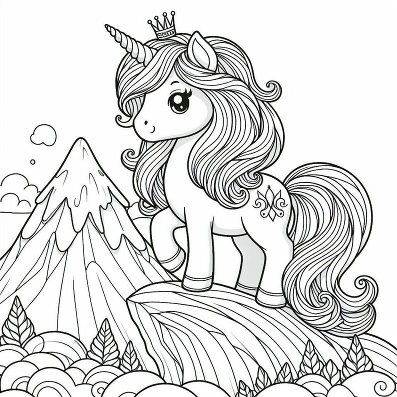 Enchanted Unicorns - #21-25 - Coloring Pages (5 Pages) - Etsy