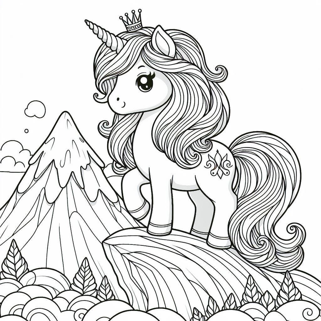 Enchanted Unicorns - #21-25 - Coloring Pages (5 Pages) - Etsy