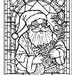 Stained Glass - Santa Claus - #16-20 - Coloring Pages (5 Pages) - Etsy