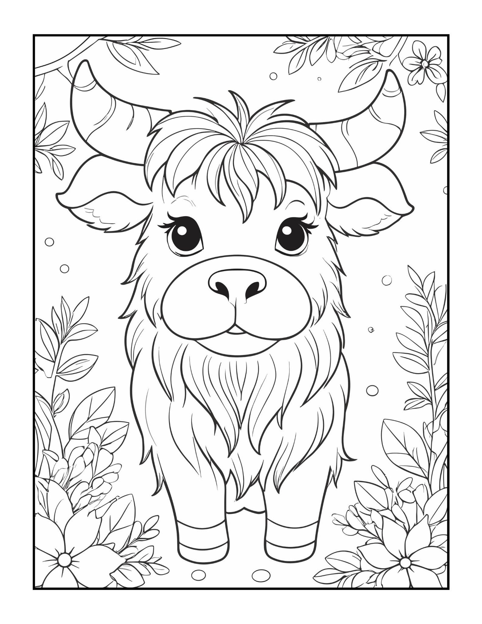 Scottish Highlands Cows - #26-30 - Coloring Pages (5 Pages) - Etsy