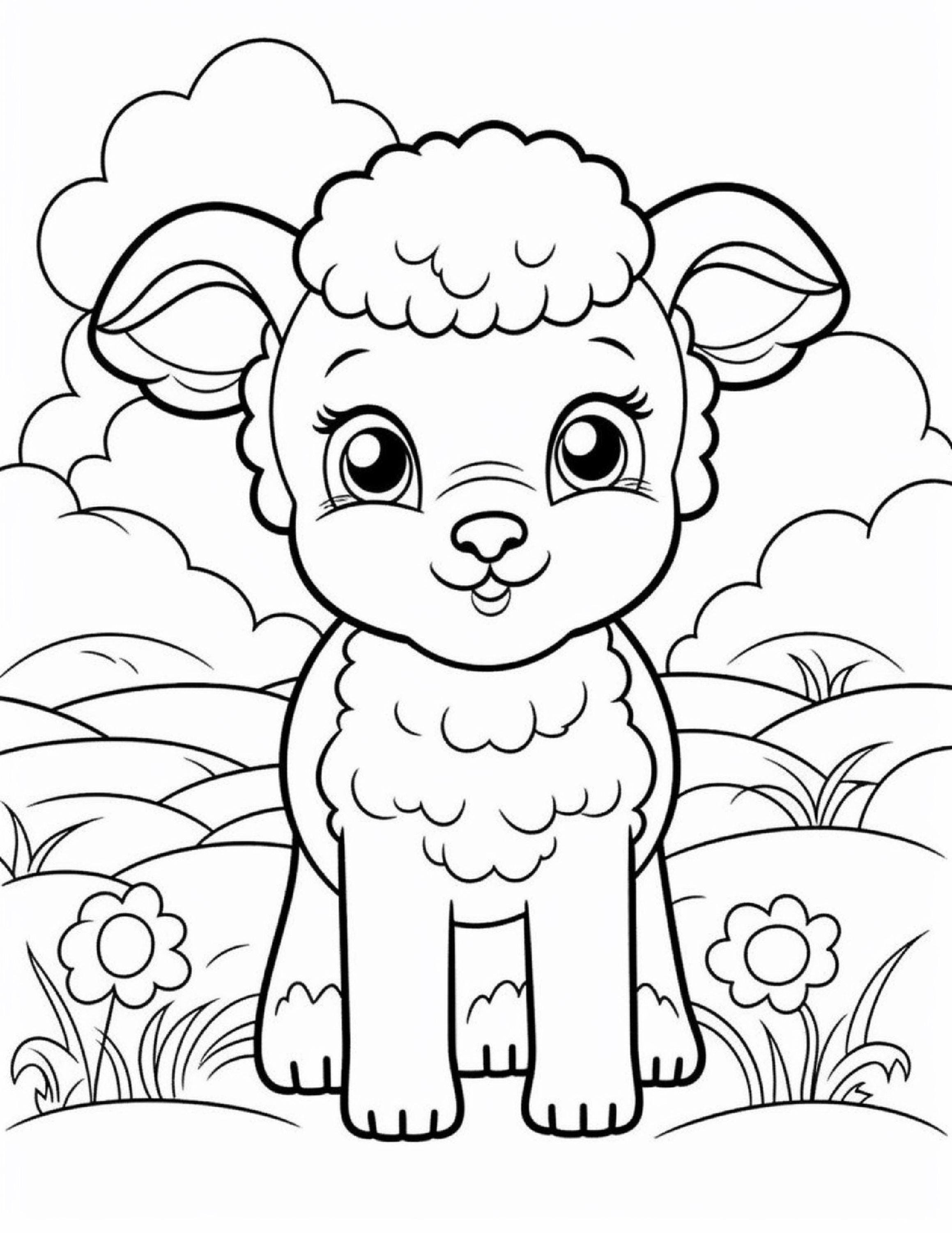 Cute Farm Animals - #56-60 - Coloring Pages (5 Pages) - Etsy