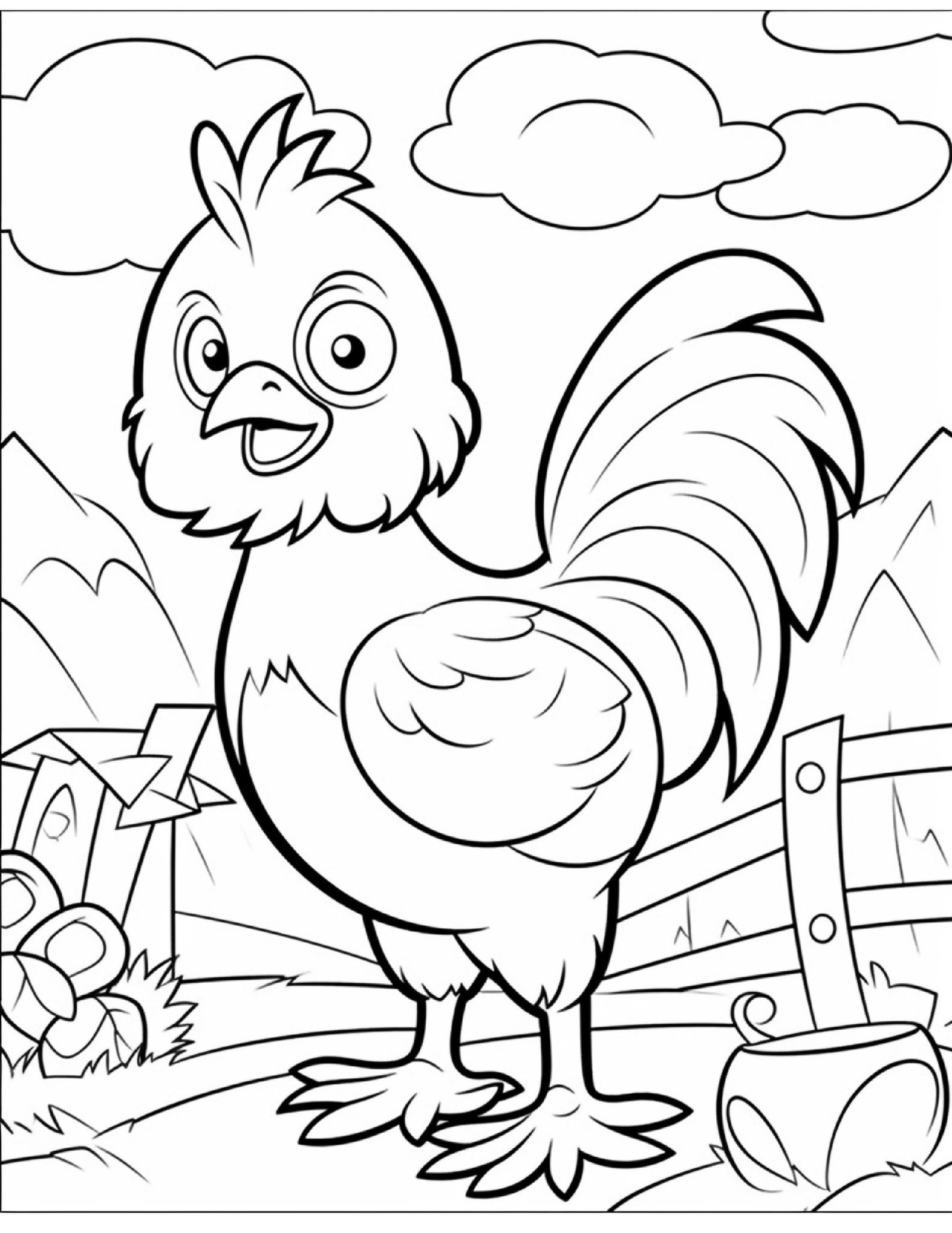 Cute Farm Animals - #26-30 - Coloring Pages (5 Pages) - Etsy