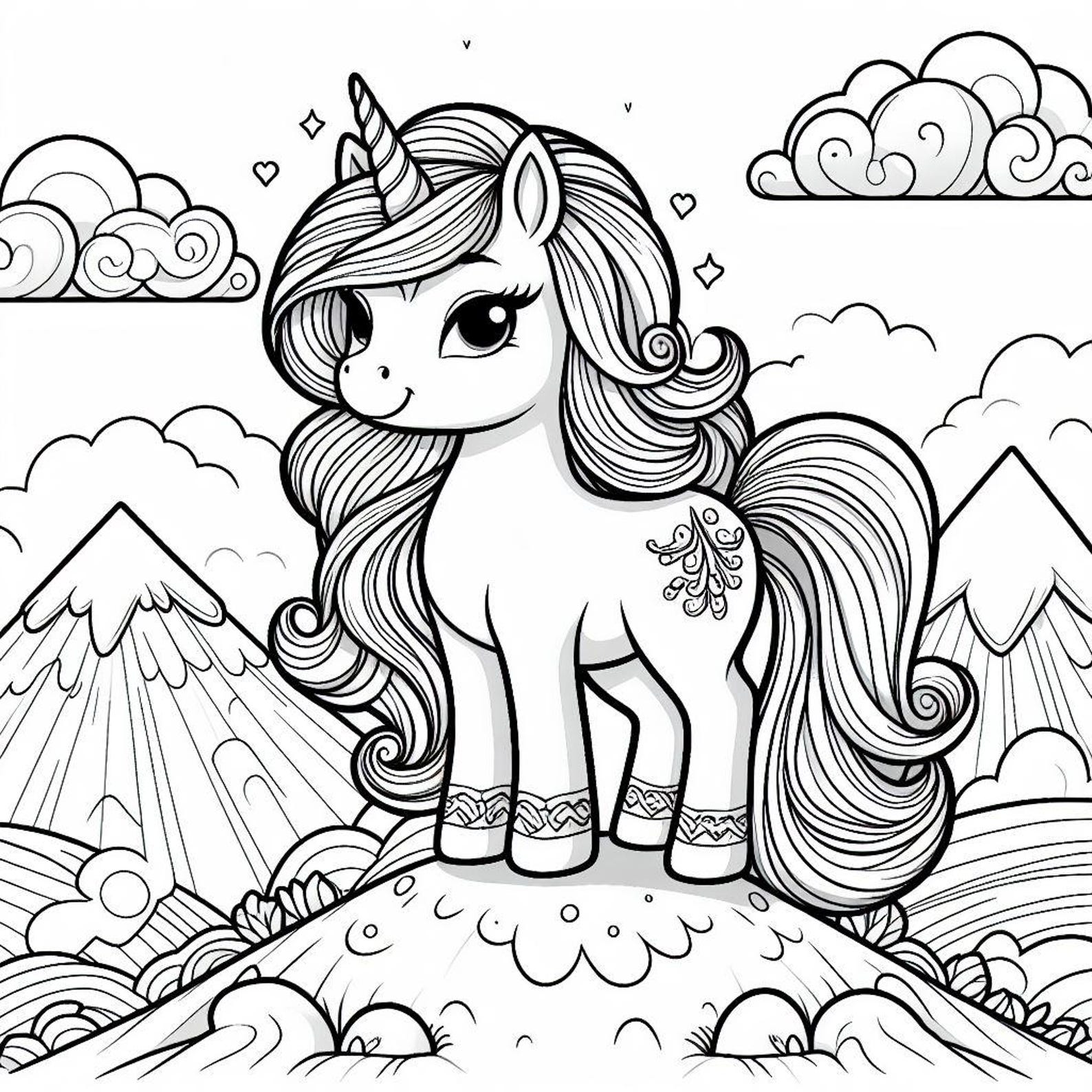 Enchanted Unicorns - #26-30 - Coloring Pages (5 Pages) - Etsy