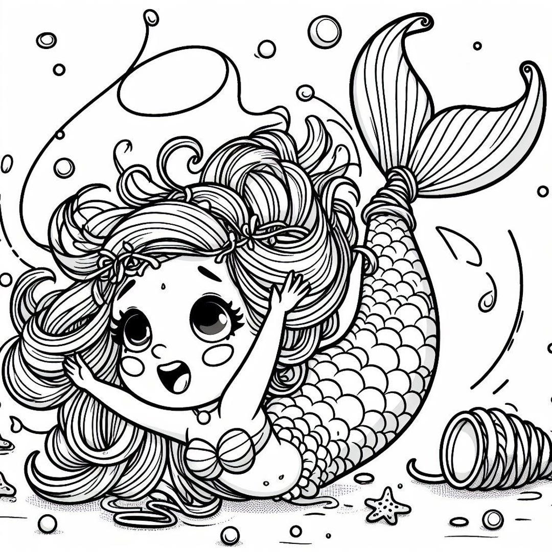Hilarious Mermaids - #1-5 - Coloring Pages (5 Pages) - Etsy