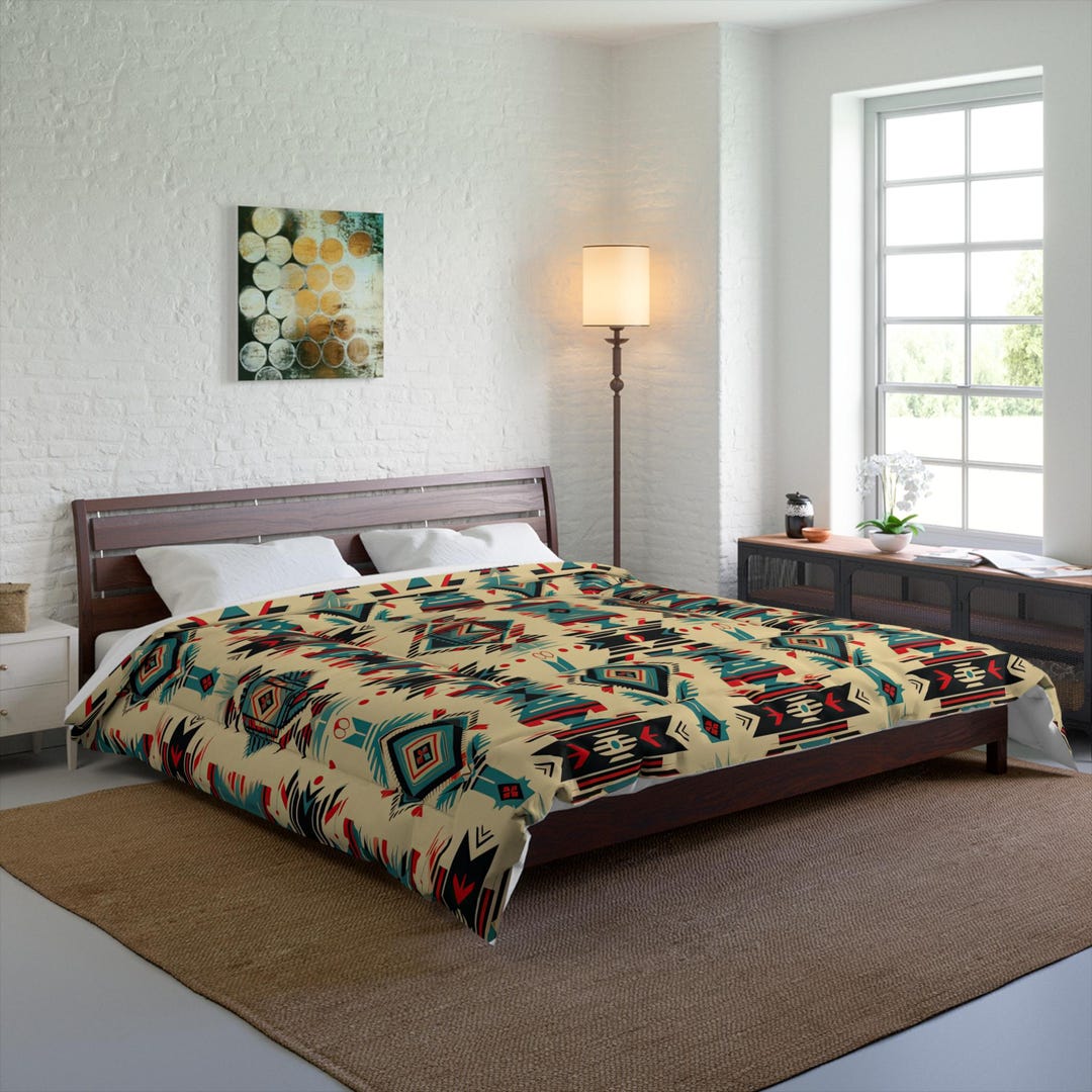 Native American Designs Comforter, Southwest Style Bedspread, Tribal ...
