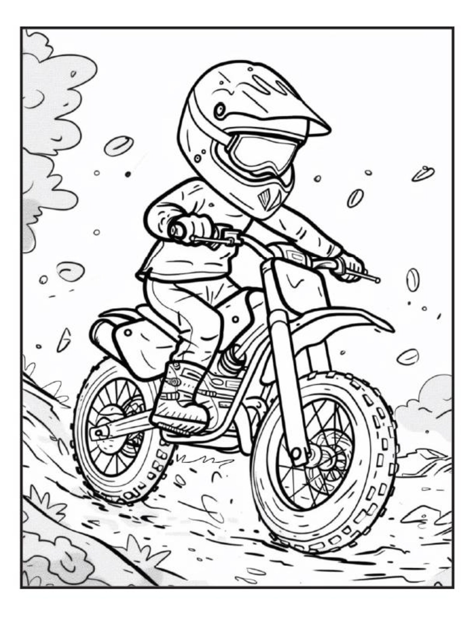 Dirt Bike Riding - #21-25 - Coloring Pages (5 Pages) - Etsy