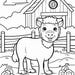 Cute Farm Animals - #51-55 - Coloring Pages (5 Pages) - Etsy