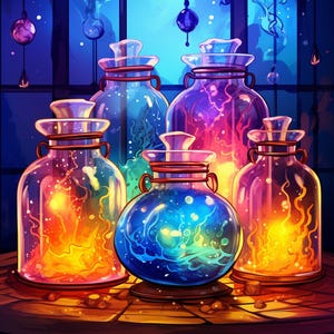 Magical Potions & Spells - #21-25 - Coloring Pages (5 Pages) - Etsy
